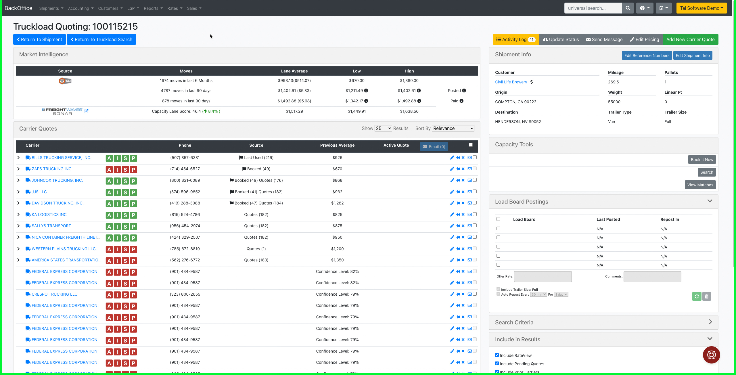 FreightWaves Sonar and Tai TMS Integration